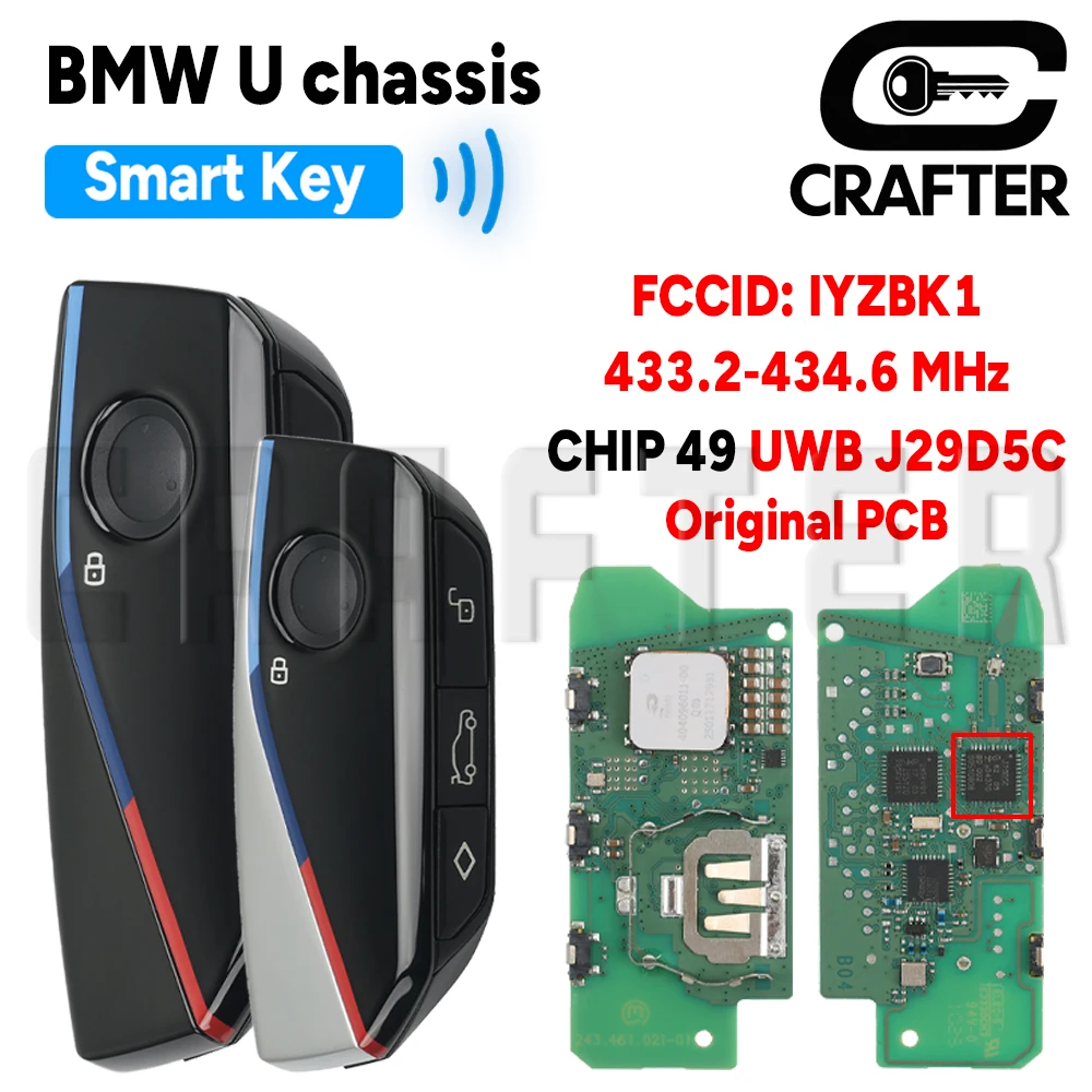 Key Crafters UWB Smart Car Key IYZBK1 CHIP 49 J29D5C 433.2-434.6MHz ...