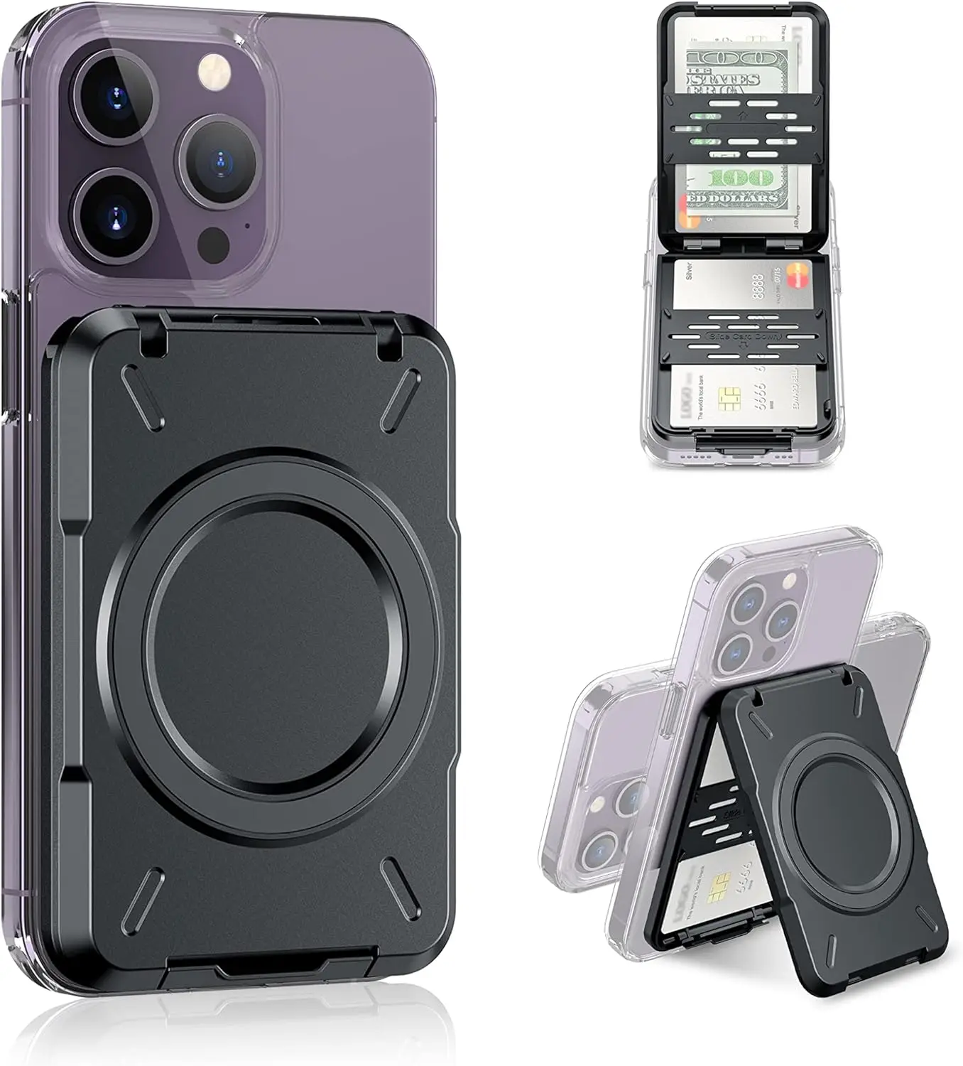 PROfezzion-2-in-1-for-MagSafe-Wallet-Stand-RFID-Blocking-Magnetic-Card ...