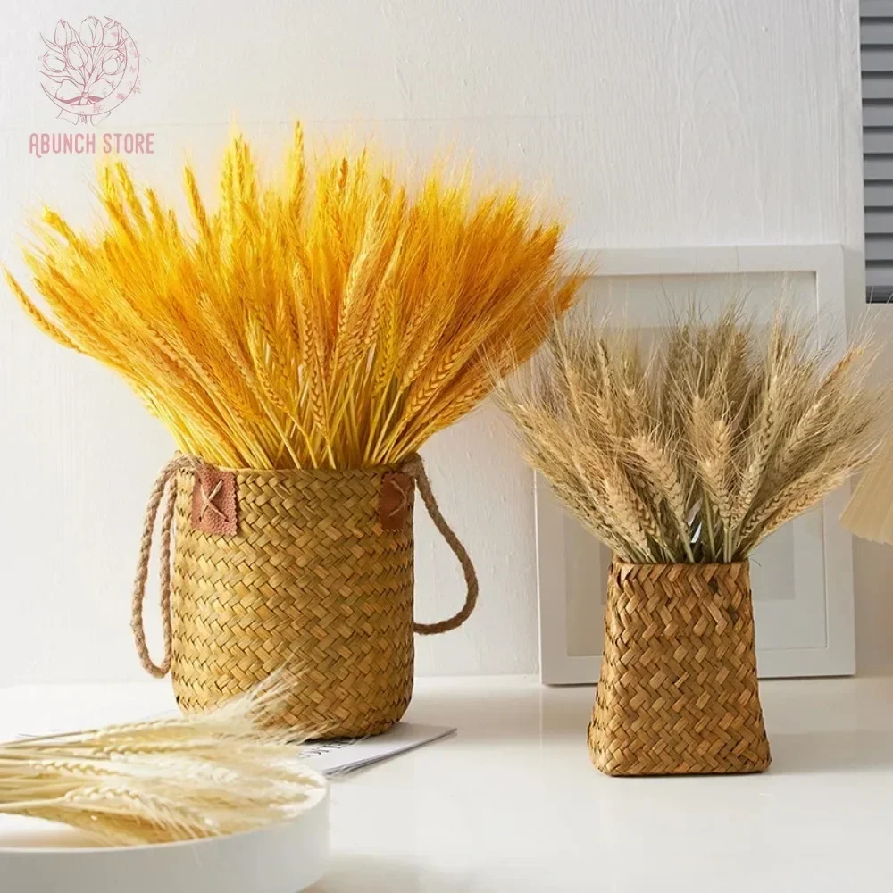 100Pcs-Natural-Dried-Wheat-Ears-Bouquet-Office-Business-Decor-Barley ...