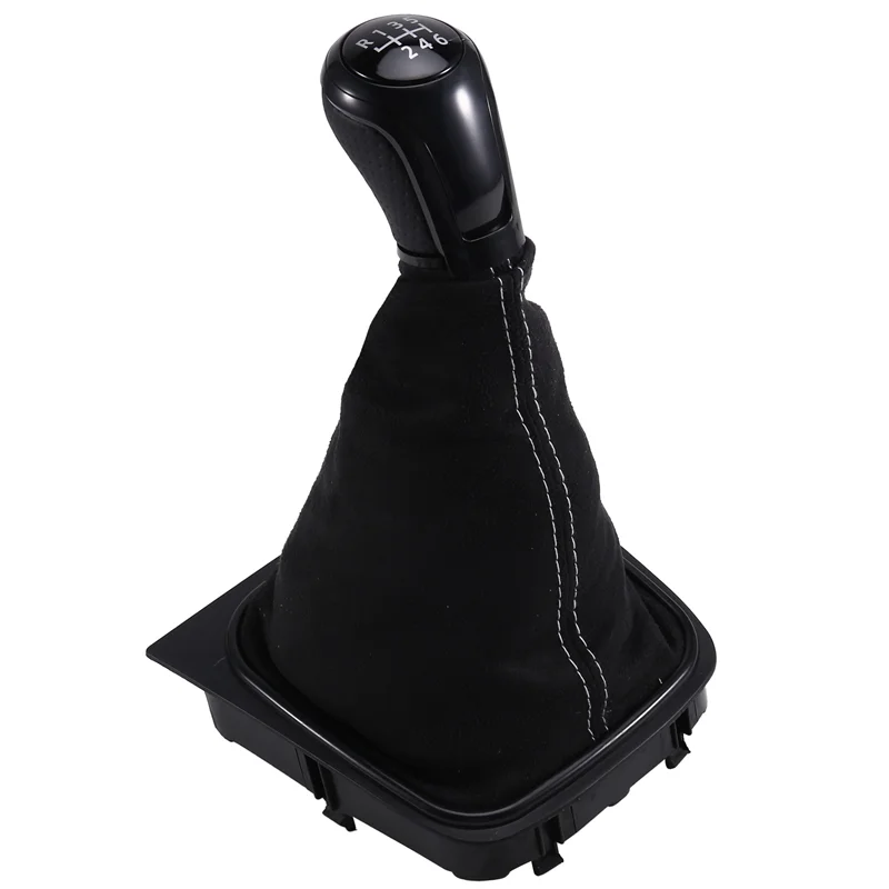 6 Speed Manual Gear Shift Lever Knob Boot For Golf 5 MK5 For Jetta MK3 ...