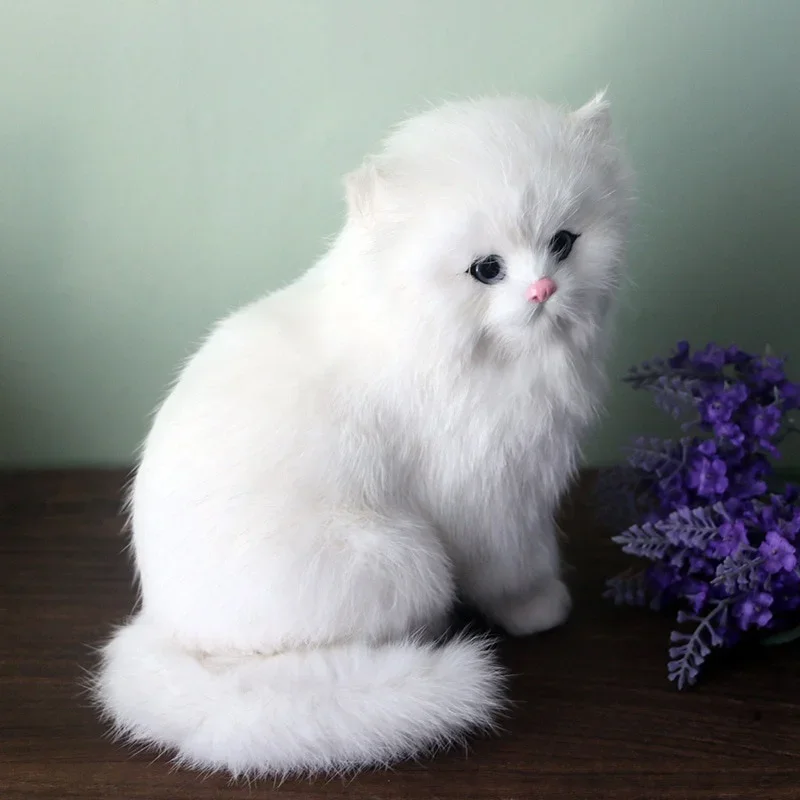 Realistic-White-Persian-Cats-Stuffed-Toys-Simulation-Cat-Dolls-Table ...