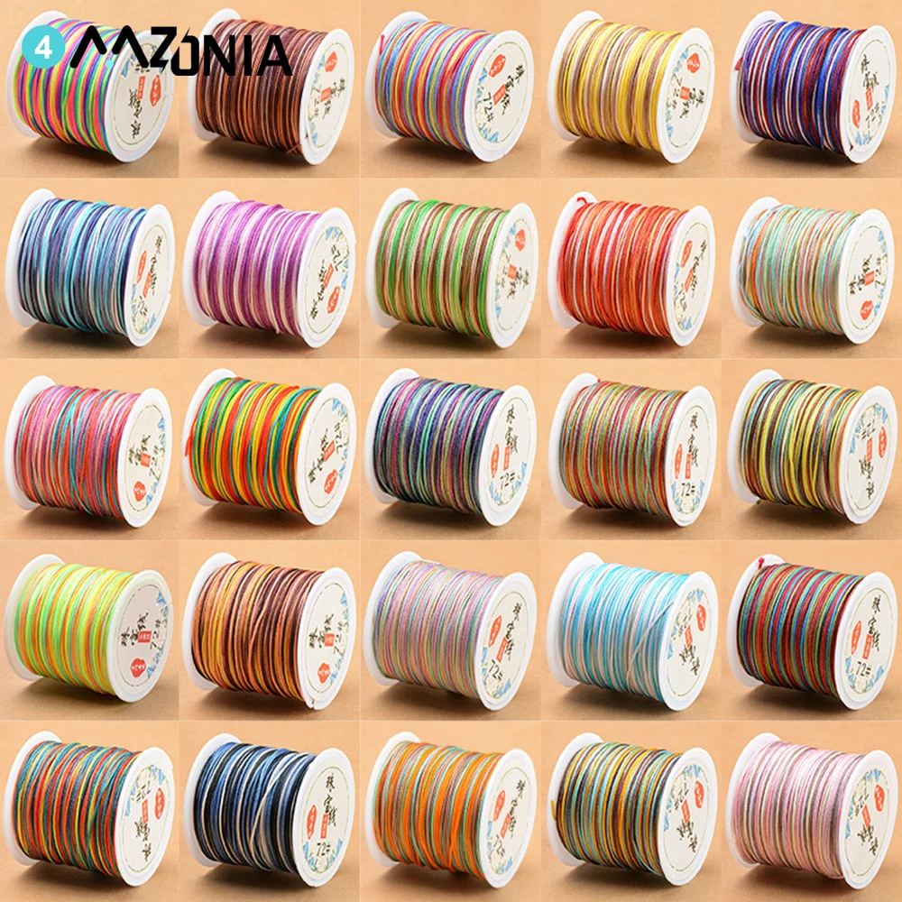 Colorful-Gradient-Nylon-Cord-Thread-Chinese-Knot-Macrame-Cords-Bracelet ...