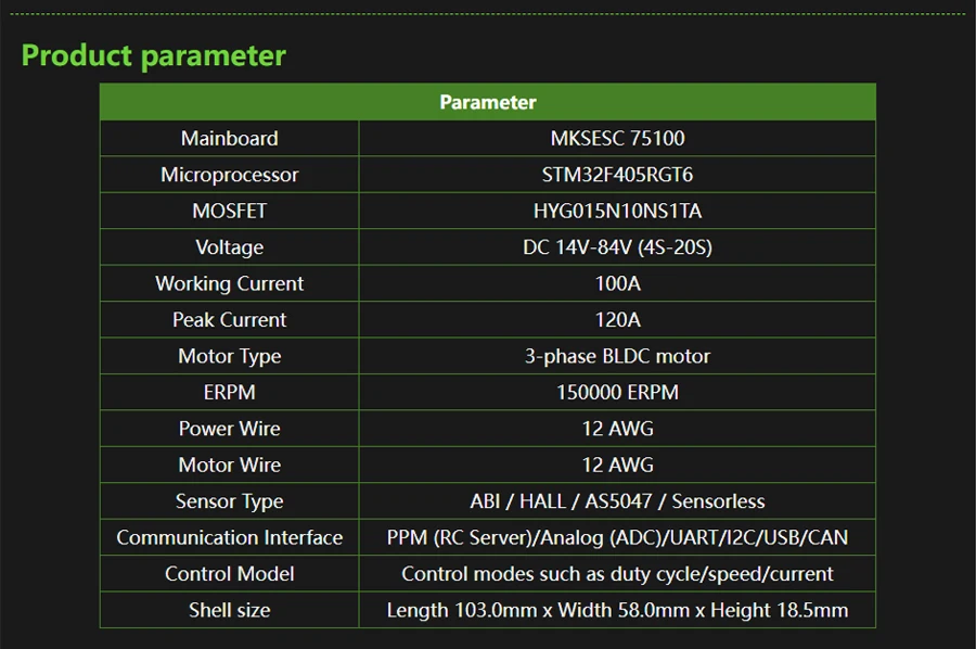 Makerbase VESC 75100 V2 84V 100A With Alu PCB Based on VESC For ...