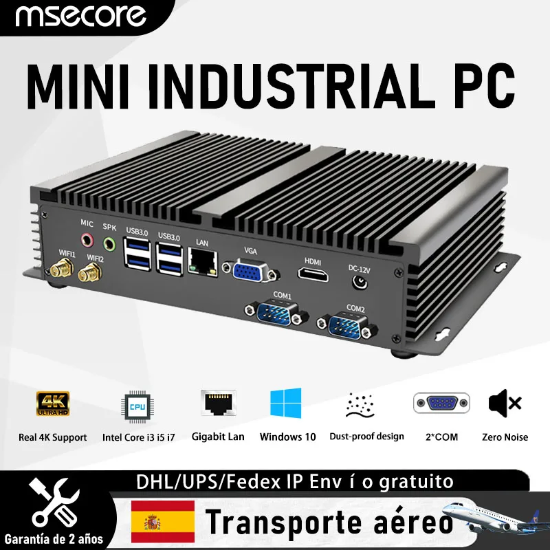 MSECORE Mini PC Industrial sin ventilador MK200, ordenador portátil con ...