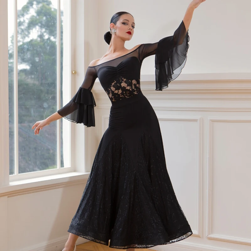 Adults-Ballroom-Dance-Competition-Dresses-Black-Waltz-Modern-Dancing ...