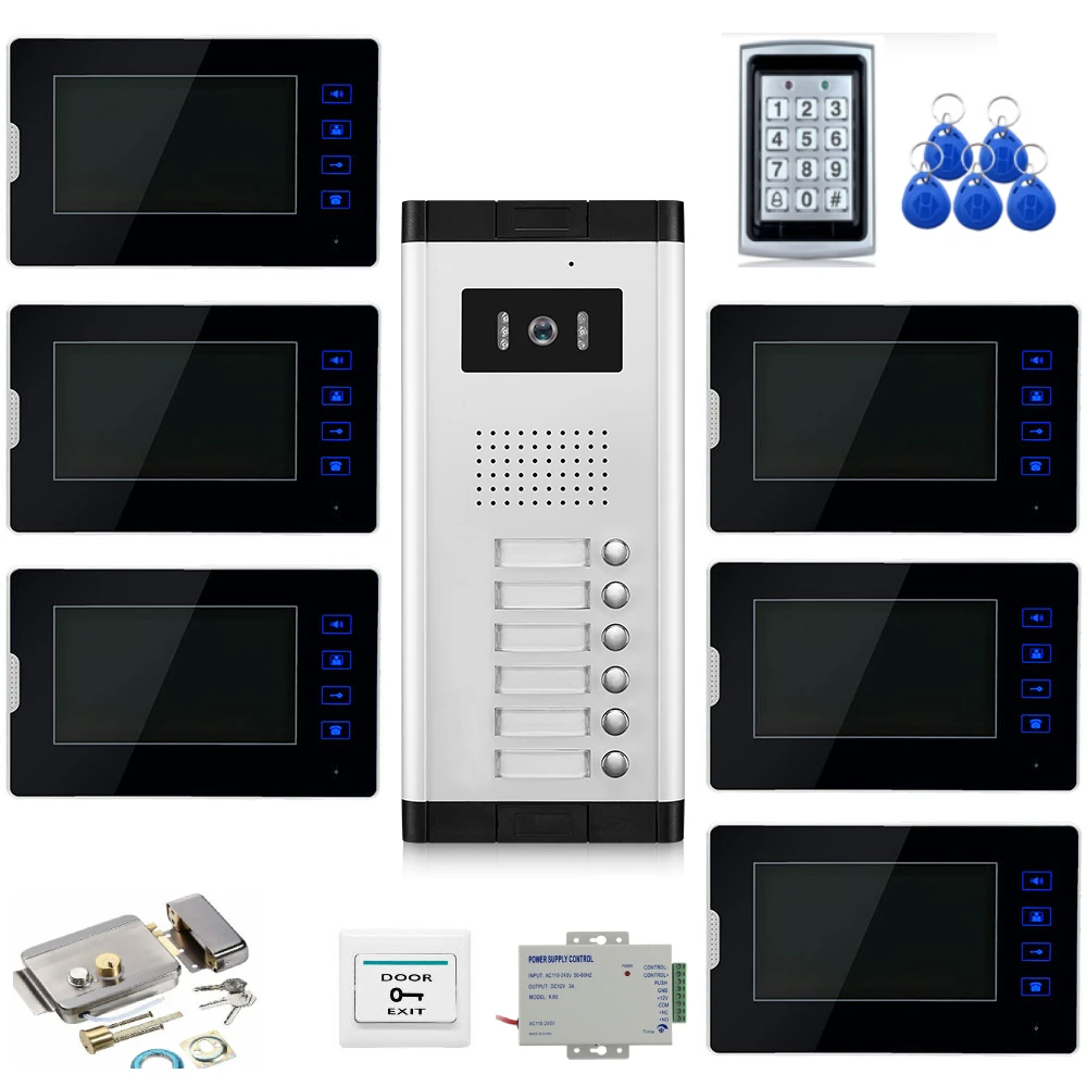 Apartment-Video-Building-Intercom-2-3-4-5-6-Units-Video-Door-Phone ...