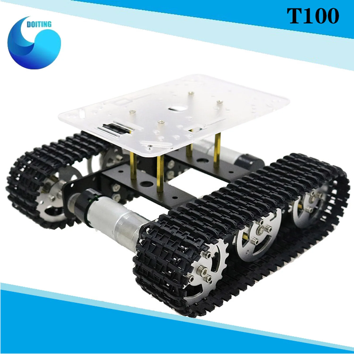 Rc 금속 로봇 탱크 자동차 섀시 미니 T100 크롤러 캐터필러 추적 차량 Arduino용 플라스틱 트랙 Diy 교육 키트
