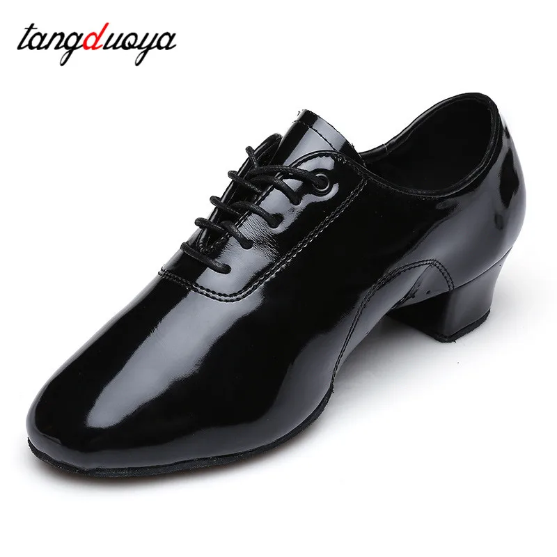 Professional latin dance shoes for men Matte patent leather oxford ...