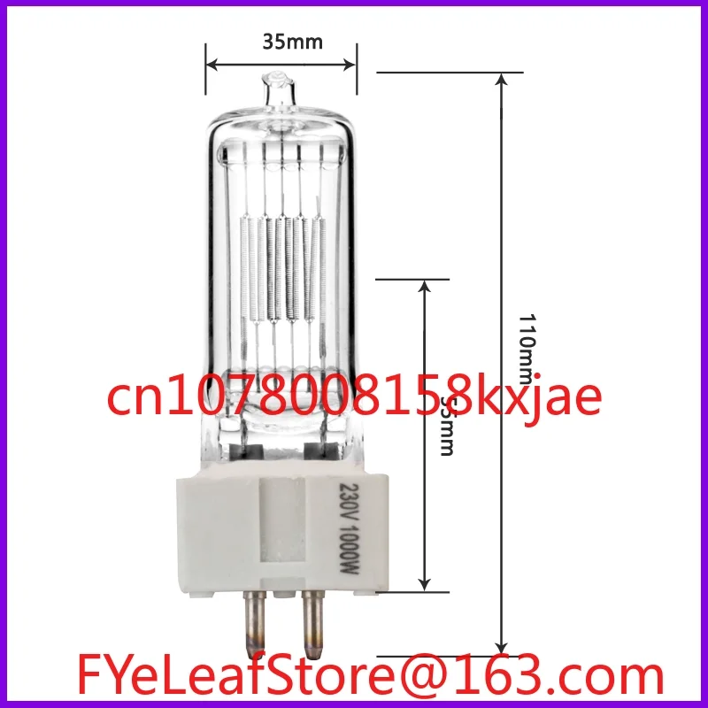 10 Pcs Spotlight Tungsten Lamp GX9.5 1000W Marine Searchlight Bulb ...