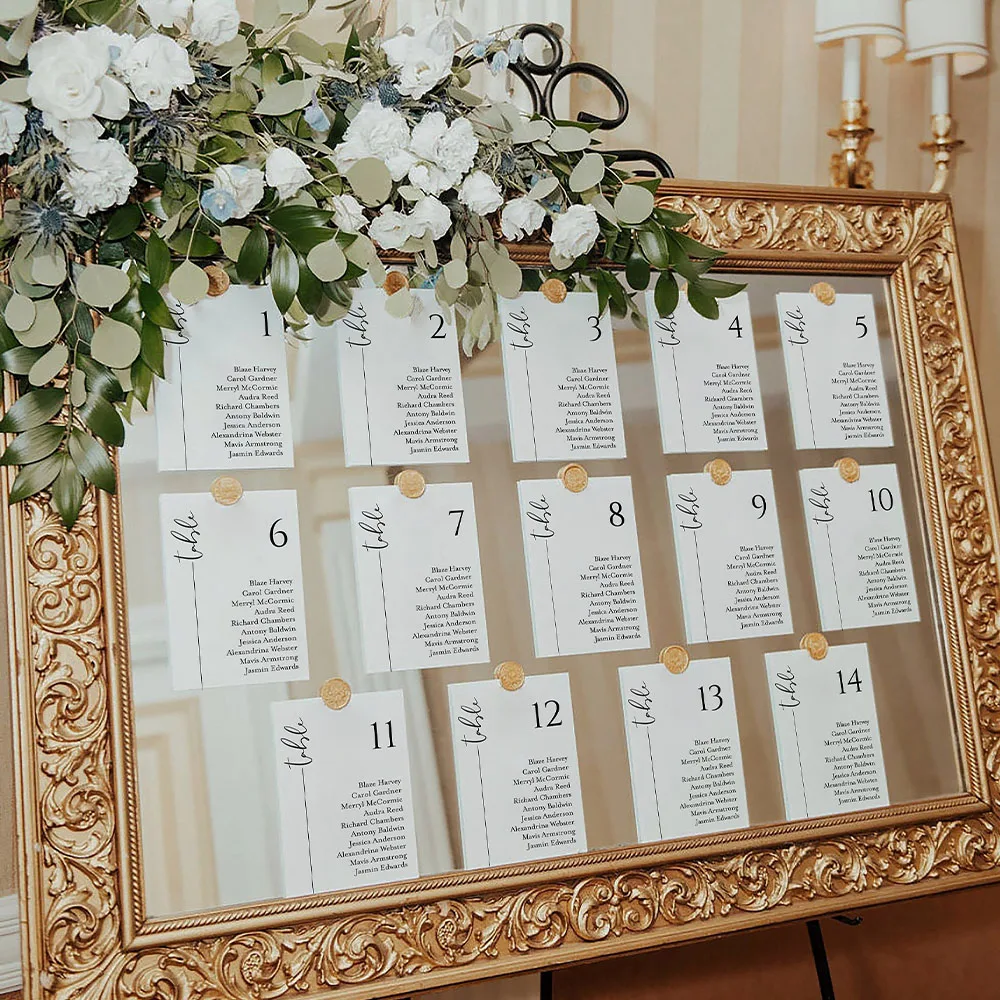 Personalized-Wedding-Seating-Chart-Cards-Elegant-Seating-Plan-Birthday ...