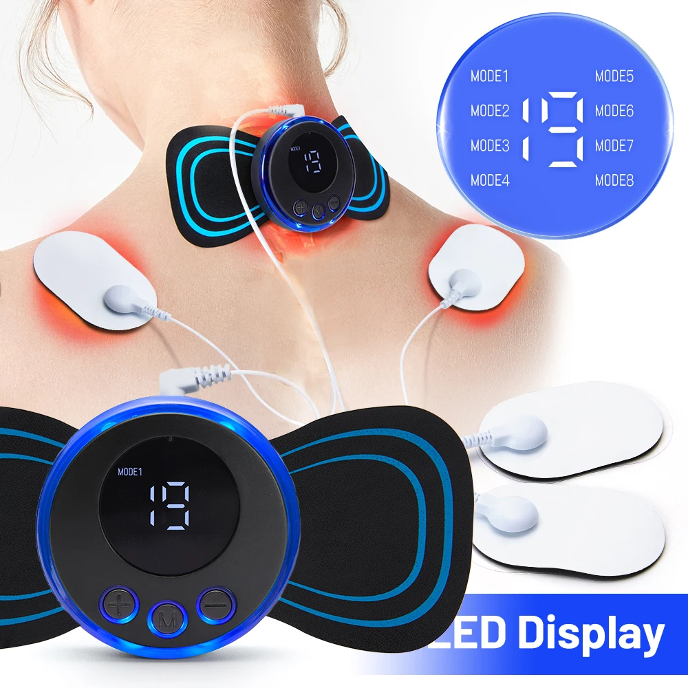 Masseur Électrique À Impulsions Pour Le Cou Et Le Dos, Télécommande Ems, Patch De Massage ...