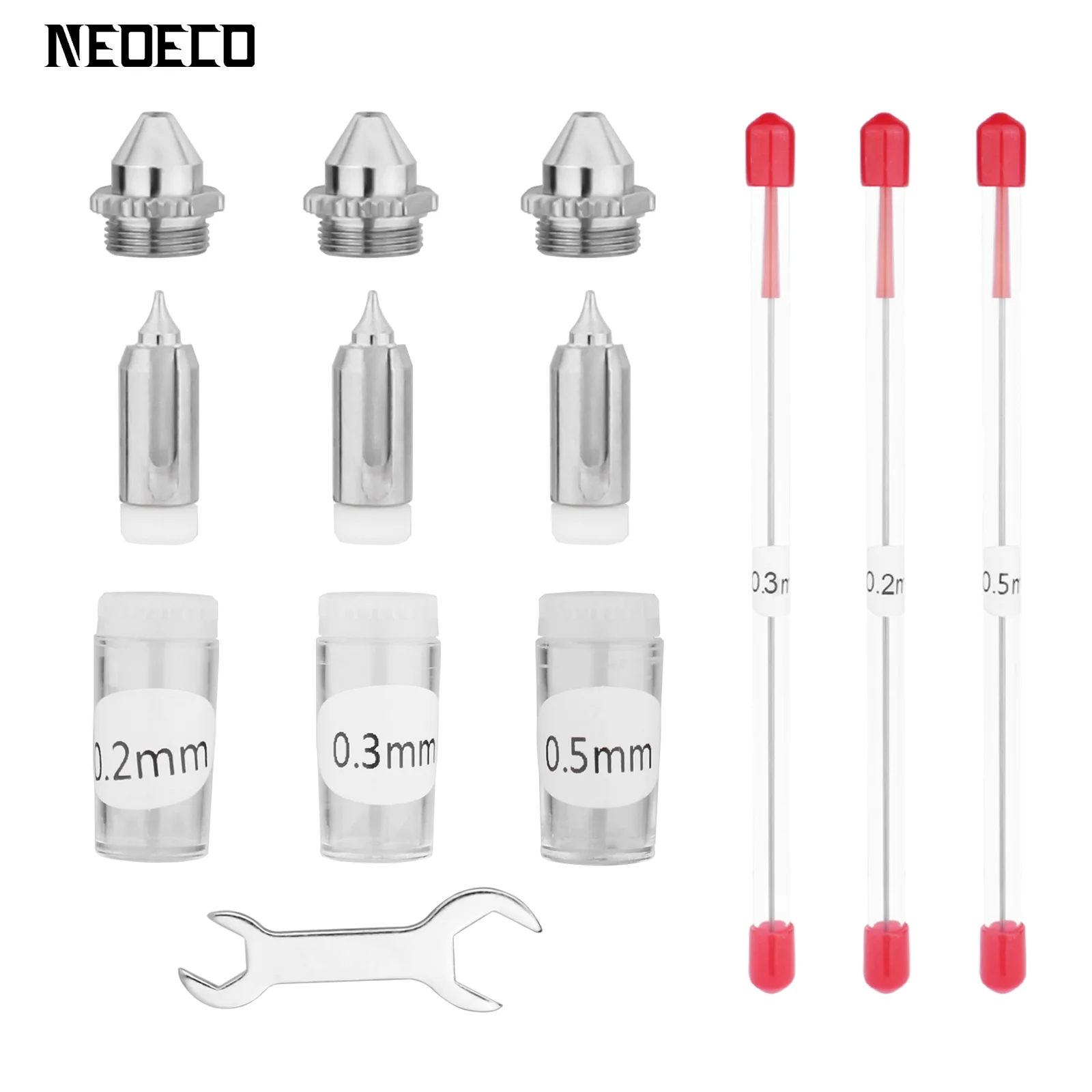 0.2mm, 0.3mm, 0.5mm Airbrush Nozzle Needle Replacement Parts for ...
