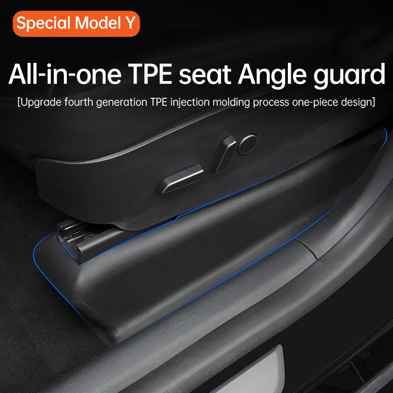 Tesla Model Y One-piece Anti-kick Angle Guard Tpe All-in-one Under Seat ...