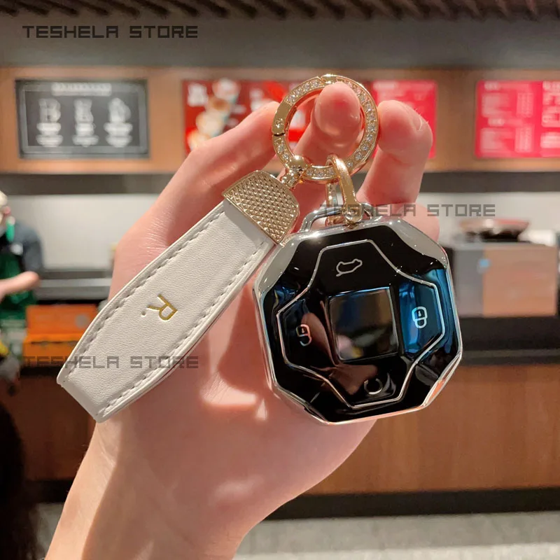 TPU-Car-Key-Case-For-JETOUR-T2-2023-2024-Fashion-Glossy-Trim-Key-Button ...