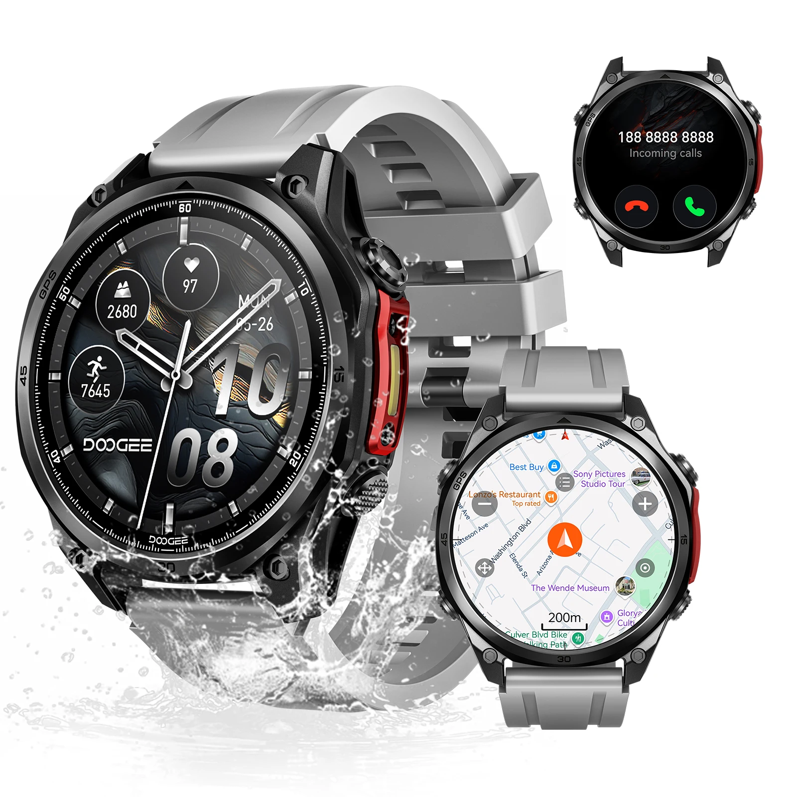 DOOGEE ANYWISE W1 PRO Smartwatch, 5 ATM Wasserbeständigkeit, Offline ...