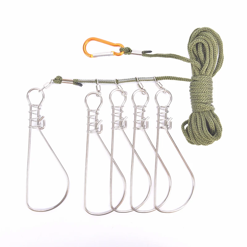 Fishing-Lock-Buckle-fishing-Snaps-Chain-Stringer-With-Float-Live-Fish ...