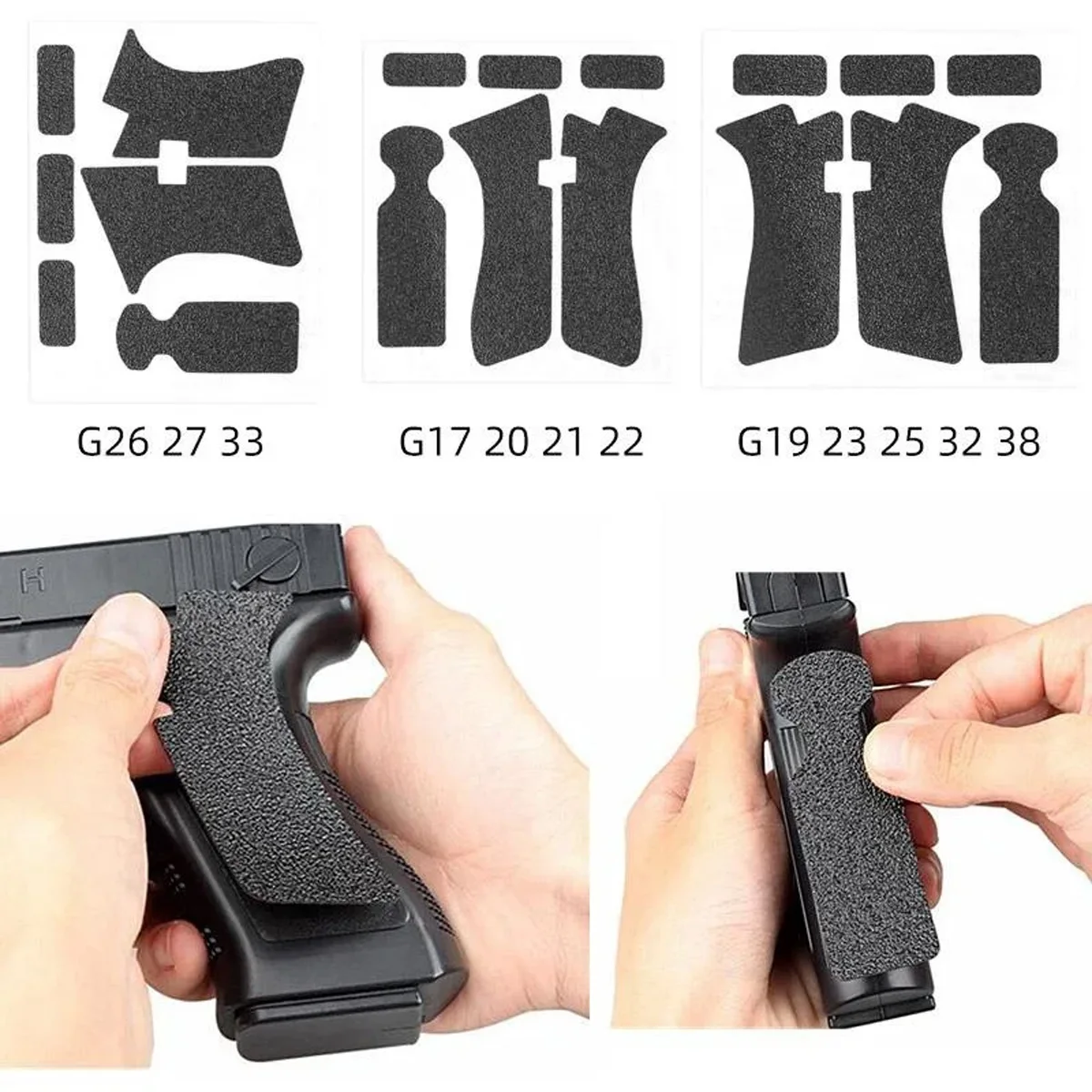Non-slip-Rubber-Texture-Grip-Wrap-Tape-Glove-Waterproof-For-Glock-17-19 ...