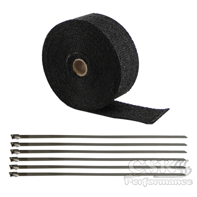 Universal Exhaust Header Turbo Manifold Downpipe Heat Wrap 50mm*2mm*10m ...