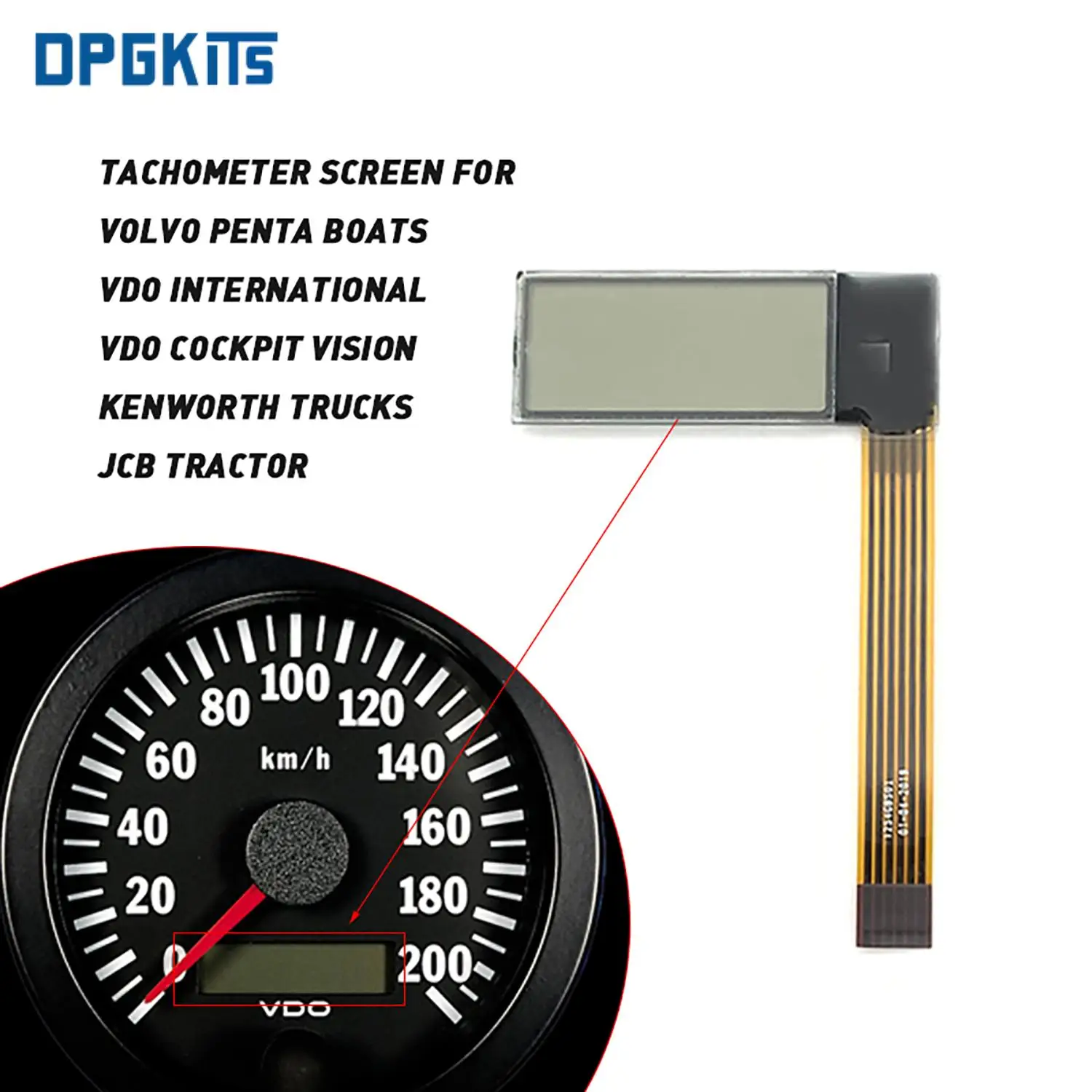 1PC-Auto-VDO-Tachometer-LCD-Screen-For-Kenworth-Truck-JCB-Volvo-Penta ...