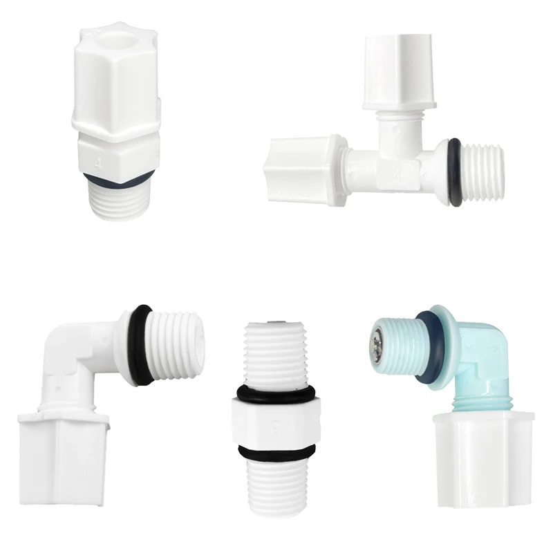 1-4-Tube-O-D-Male-Elbow-Straight-Tee-Connectors-JACO-Fitting-Plastic ...