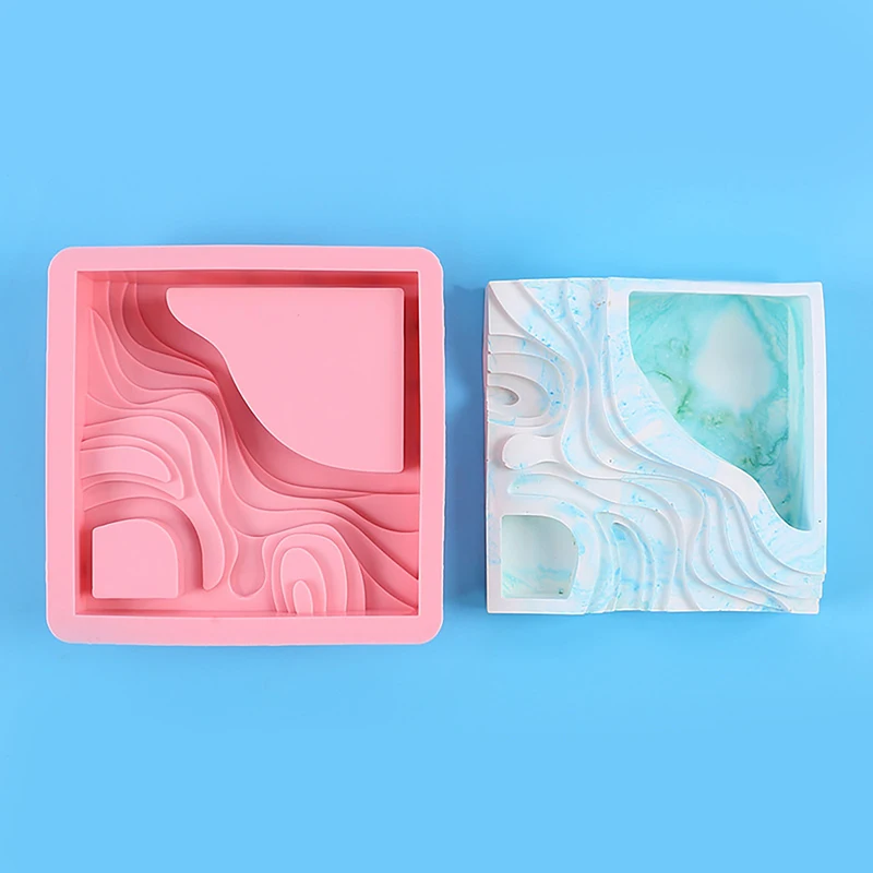 Succulent flower pot silicone mold Cement Drip Rubber Plaster Mould ...