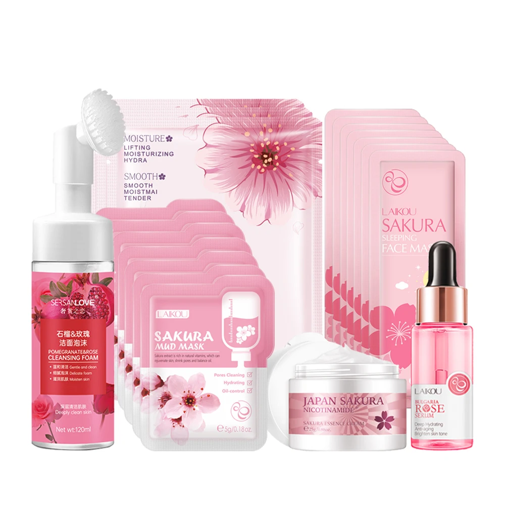 Facial-Products-Kit-Gentle-Cleansing-Mousse-Sakura-Mud-Mask-Shrink ...
