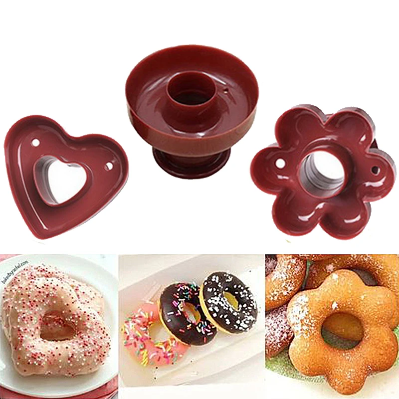 Donut Maker Cutter Cake Mold Flower Heart Shape Fudge Cake Bread ...