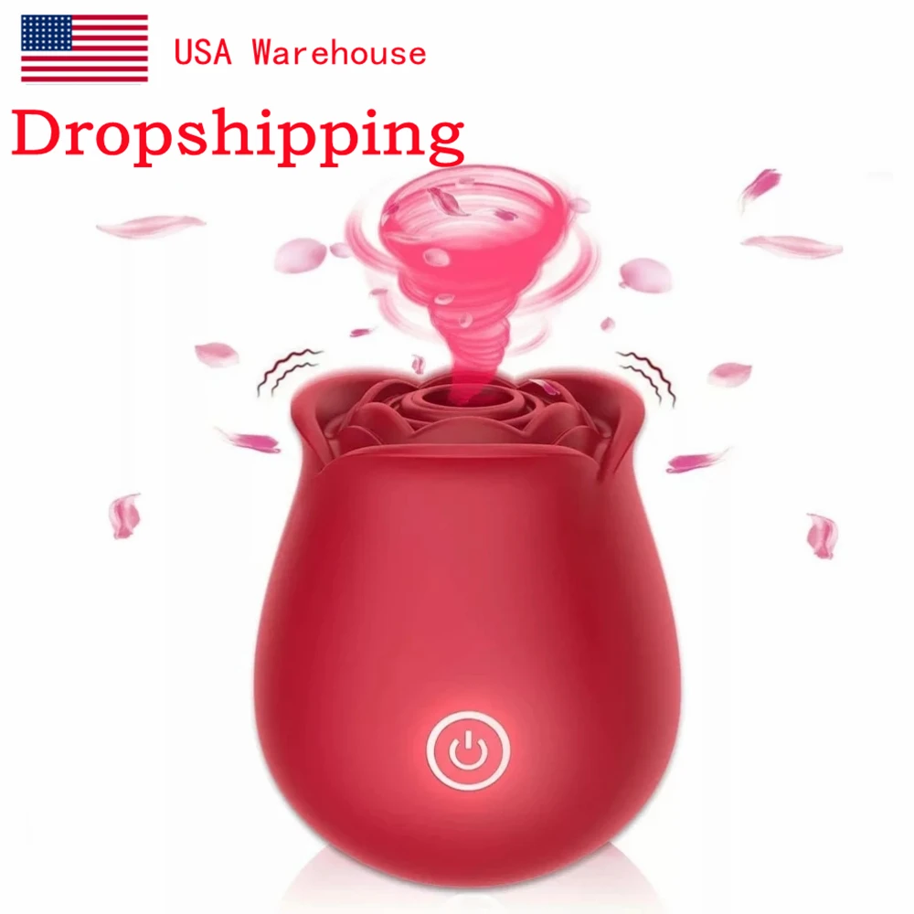 Dropshipping From Us Warehouse Rose Sucking Licking Vibrator Massagers ...