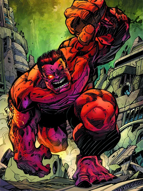 Red Hulk Comic Art