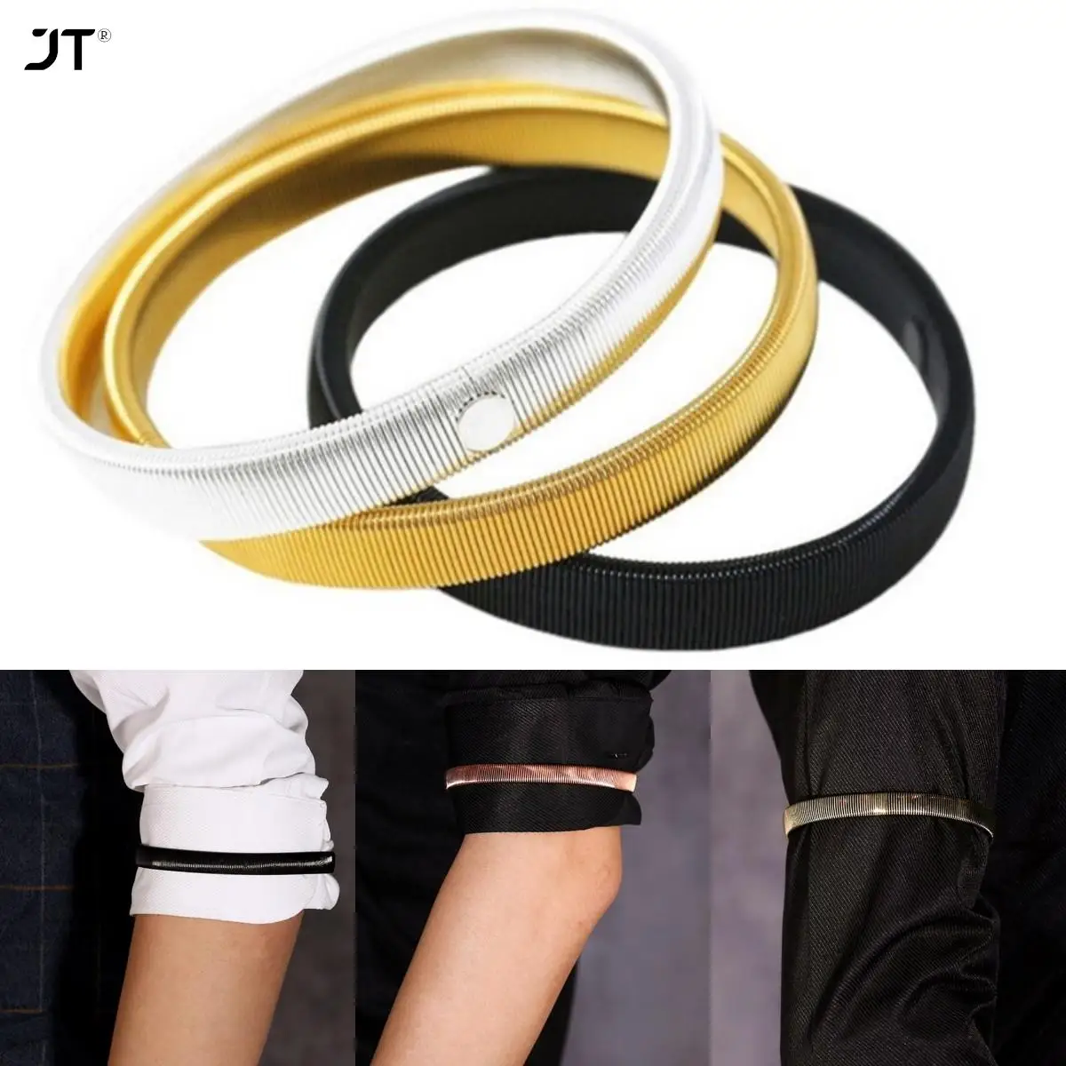 1-4pc-Unisex-Adjustable-Arm-Cuffs-Bands-Metal-Anti-Slip-Stretch-Elastic ...