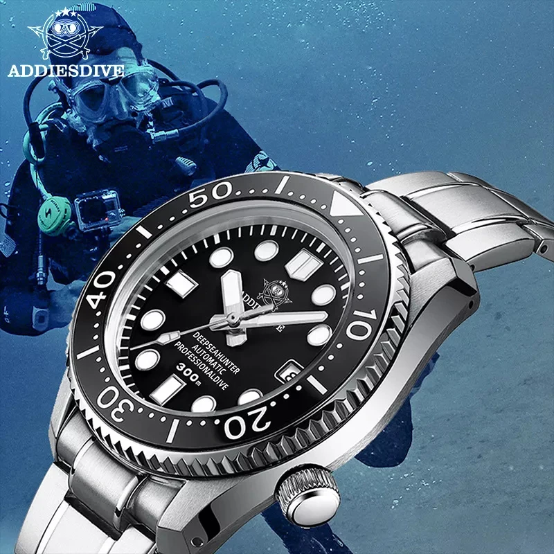 ADDIESDIVE reloj automático de 300m para hombre, pulsera de acero ...