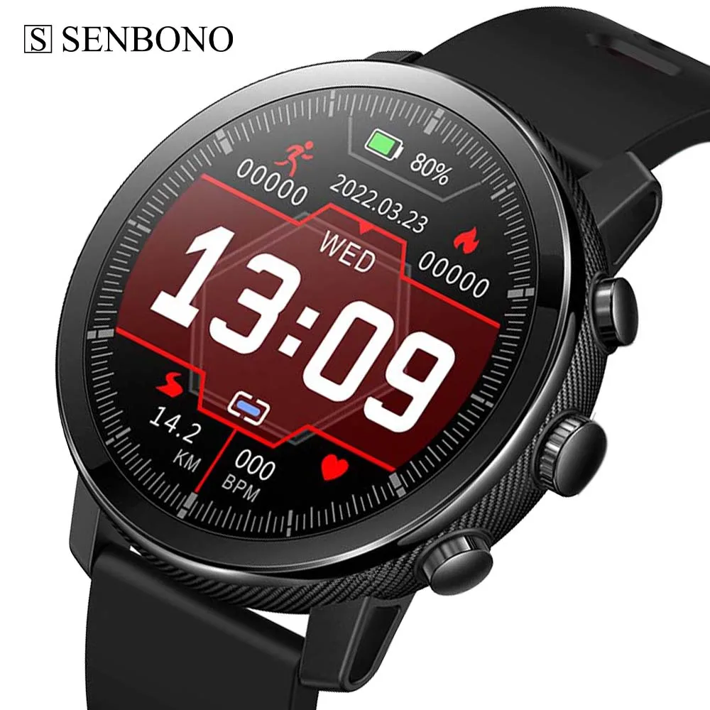 SENBONO Men Smart Watch Round Bluetooth Answer Call Watches Custom ...
