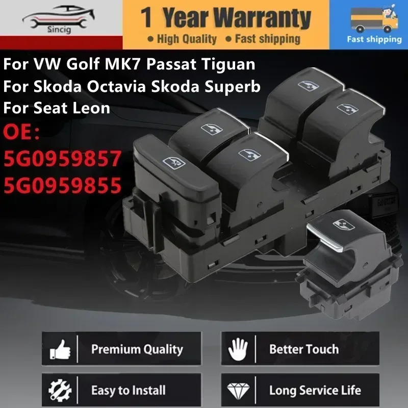 Power Window Lifter Control Switch Button For VW Golf MK7 Passat 2014 ...