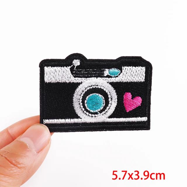 Cartoon Patch Embroidery/Camera Patch Iron On Patches For Clothing ...