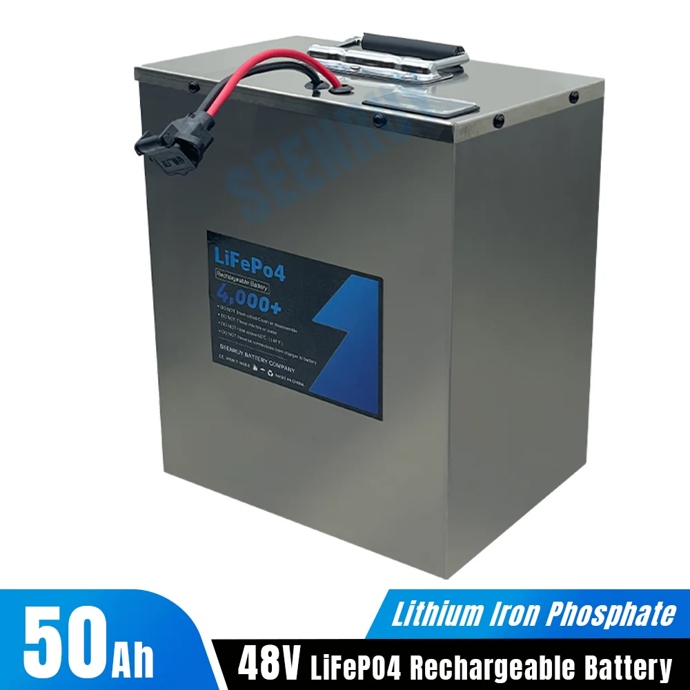 48V 50Ah Lifepo4 Battery Lithium Iron Phosphate Built-in 50A BMS for ...