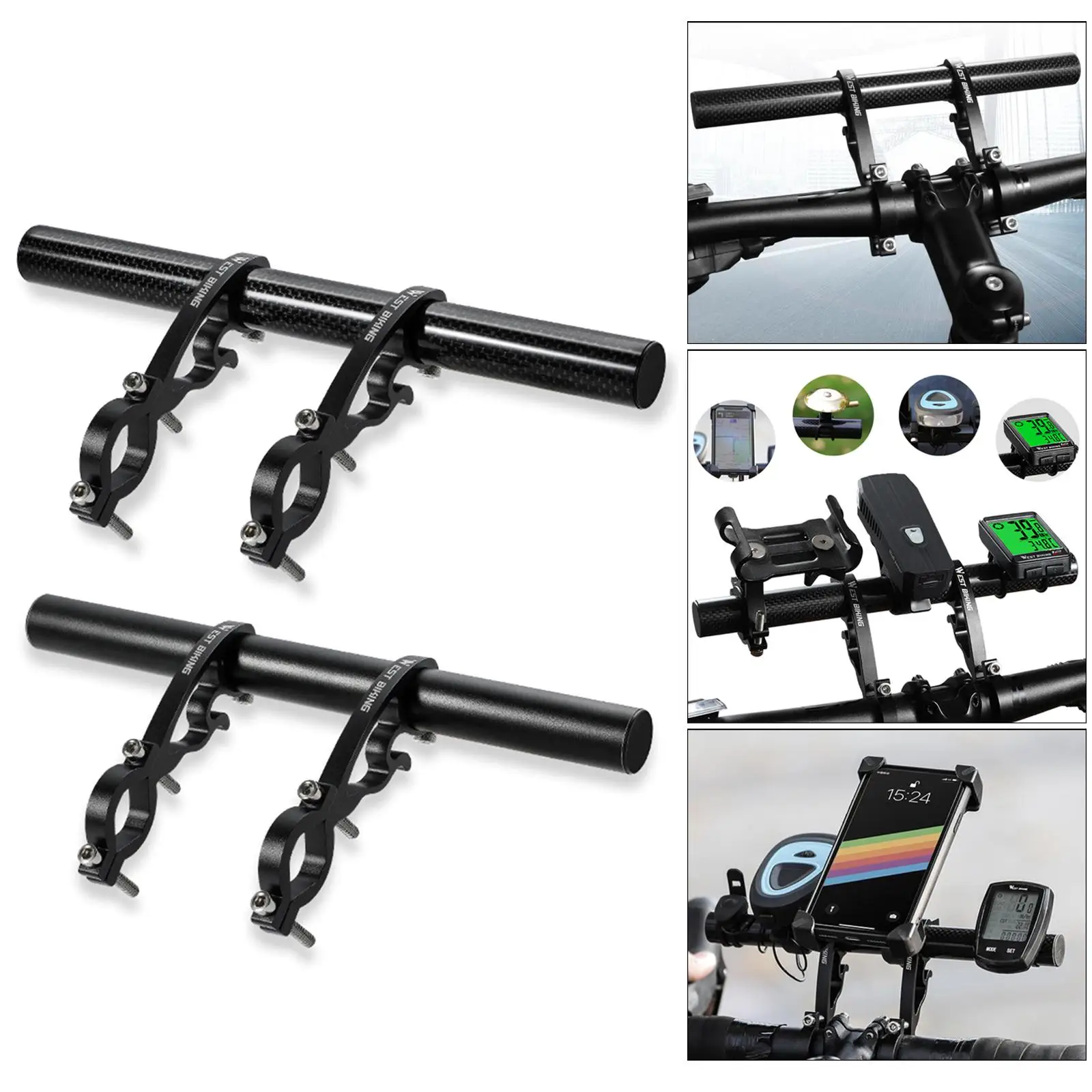 Bike-Handlebar-Extender-Handle-Bar-Extension-MTB-Road-Bracket-Mount ...