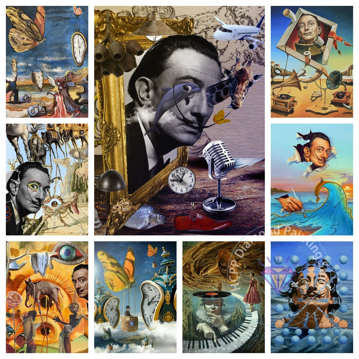 Salvador Dali Surrealism Diamond Painting Kit 5D DIY Diamond Embroidery ...