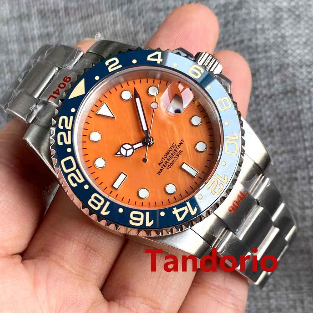 40mm Orange/Yellow Shell Dial Sapphire Glass NH35A Automatic Mens Watch ...