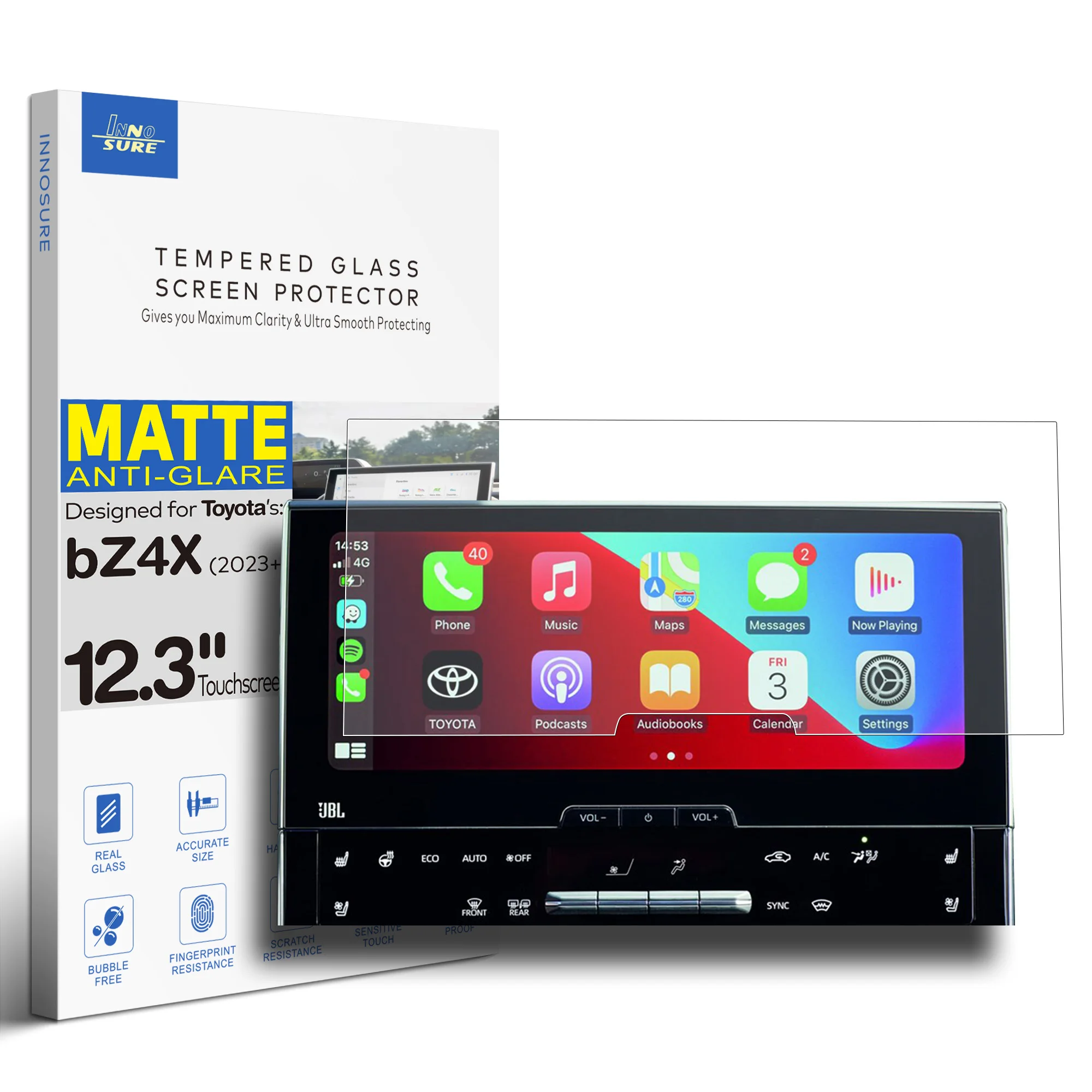 INNOSURE-Tempered-Glass-Screen-Protector-Designed-for-2023-Toyota-bZ4X ...
