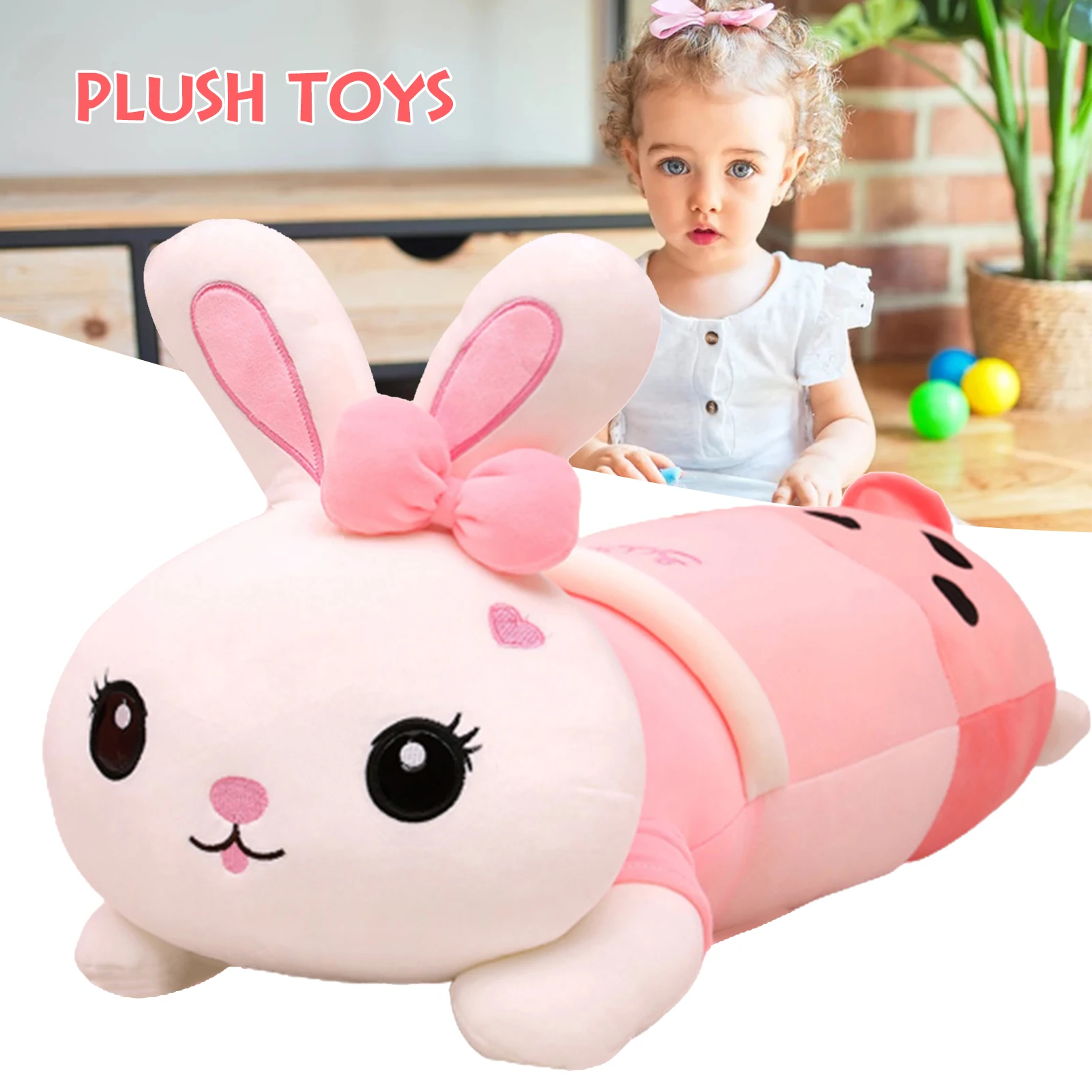 Cute Rabbit Plush Toy Large Cartoon Rabbit Huggable Throw Pillow For ...