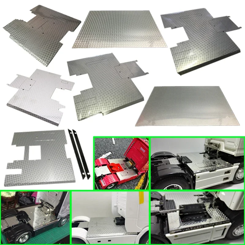 1-Item-Simulation-Metal-Silver-Big-Skid-Plate-for-1-14-Tamiya-RC-Truck ...