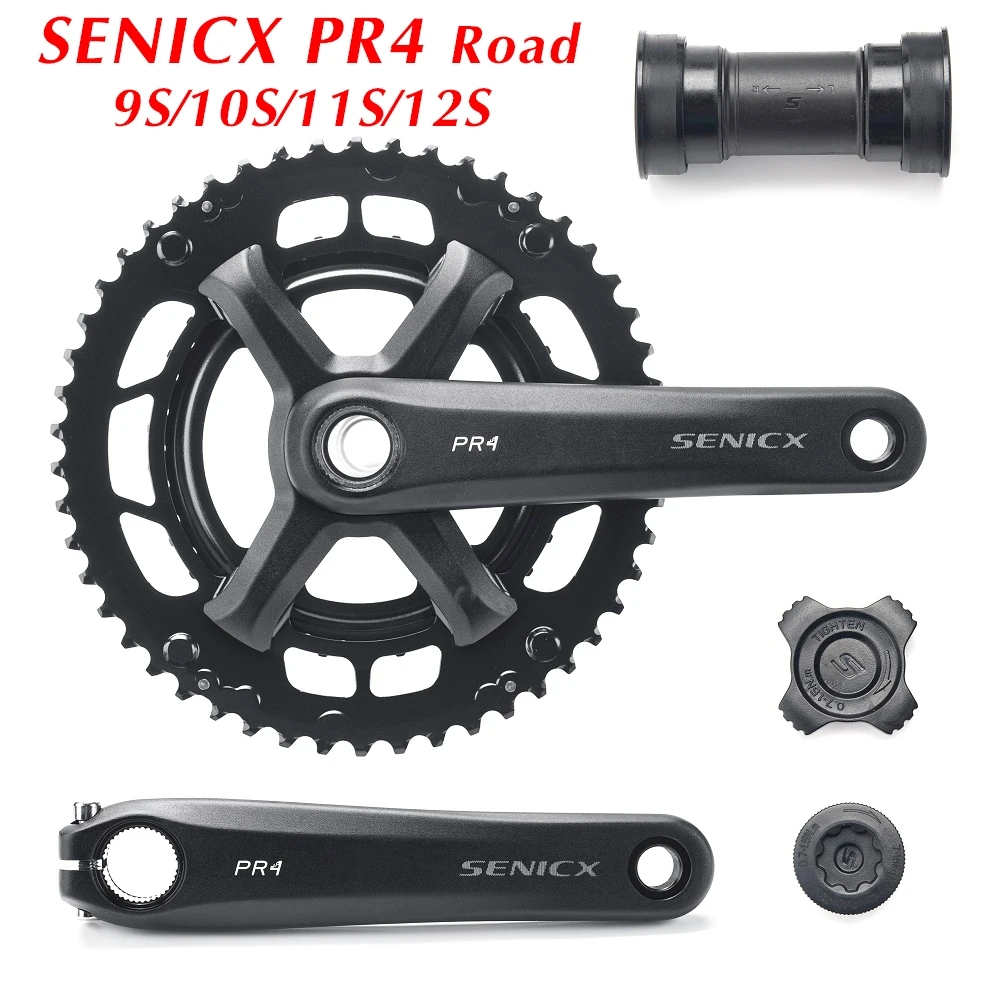 SENICX-Juego de platos y bielas para bicicleta de carretera PR4, 2x10 /11/12 velocidades ...