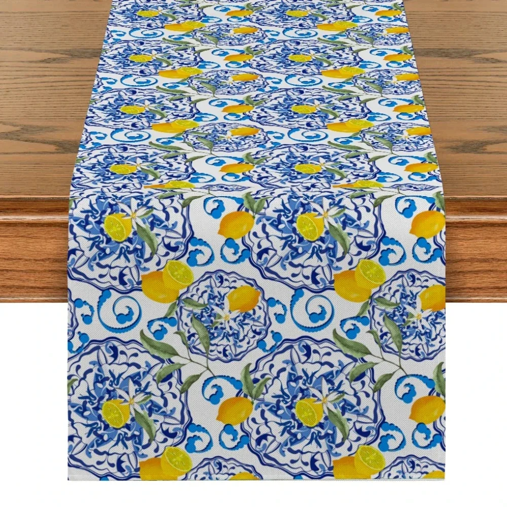 Classical-Moroccan-Lemon-Flowers-Linen-Table-Runners-Holiday-Party ...