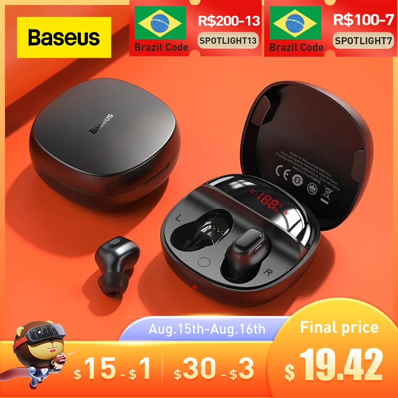 Baseus wm01 plus fones de ouvido sem fio verdadeiro fone de ouvido sem ...