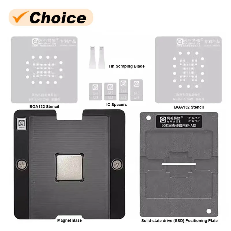 AMAOE-BGA132-BGA152-Planting-Tin-Platform-Set-for-SSD-USB-Flash-Drive ...