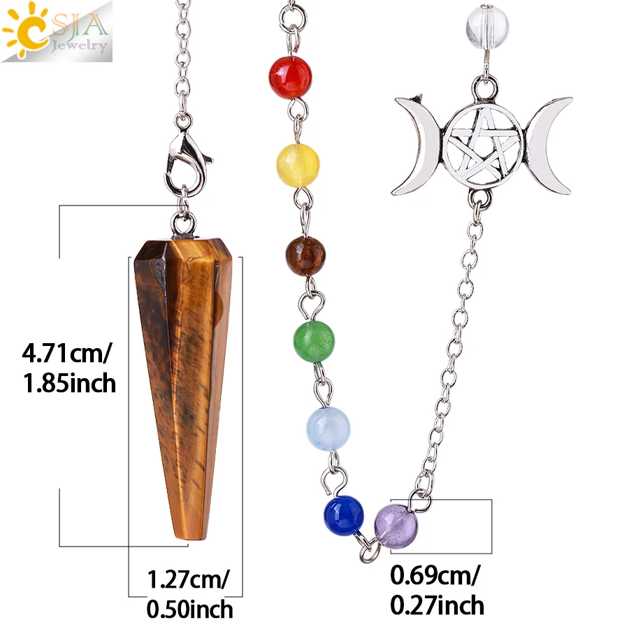 CSJA-Natural-Stone-Pendulum-Spiritural-Witch-Pendulums-Pink-Quartz ...