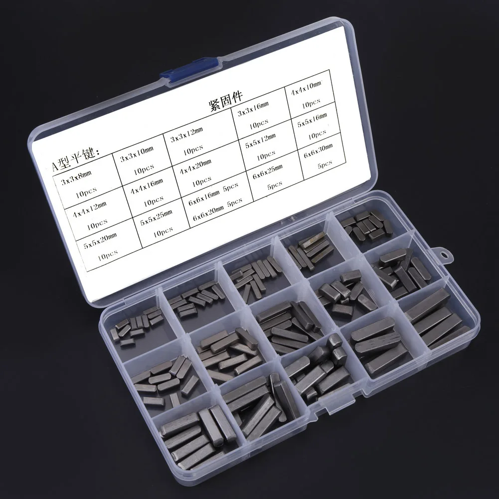 140PCS Round Ended Feather Key Parallel Drive Shaft Keys Set 8mm 10mm ...