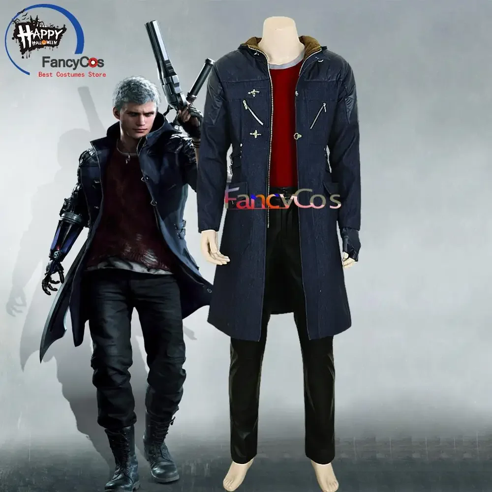 DMC Cosplay DMC 5 Nero Full Set Outfit Jacket Demon Hunter Nero Long Jacket Halloween Costume ...