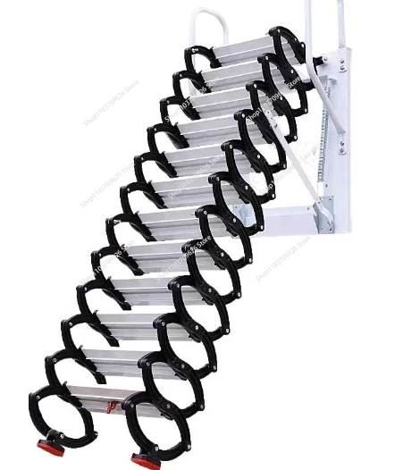 Outdoor Wall-mounted Telescopic Step Ladder carbon steel Lift Ladders ...