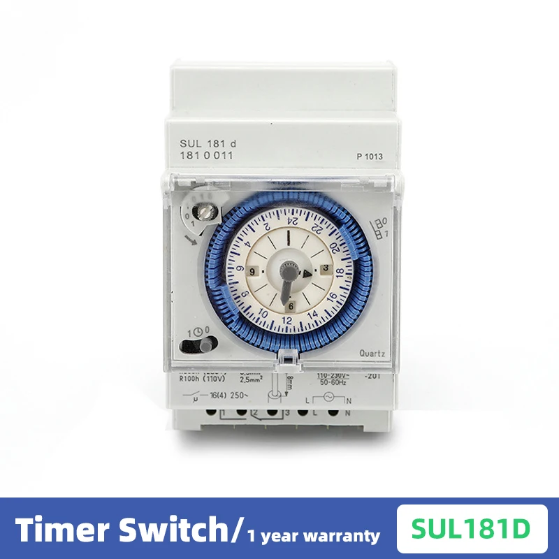 SUL181d Timer 110-230VAC Analog 24 hours 15 Minutes Interval Mechanical ...